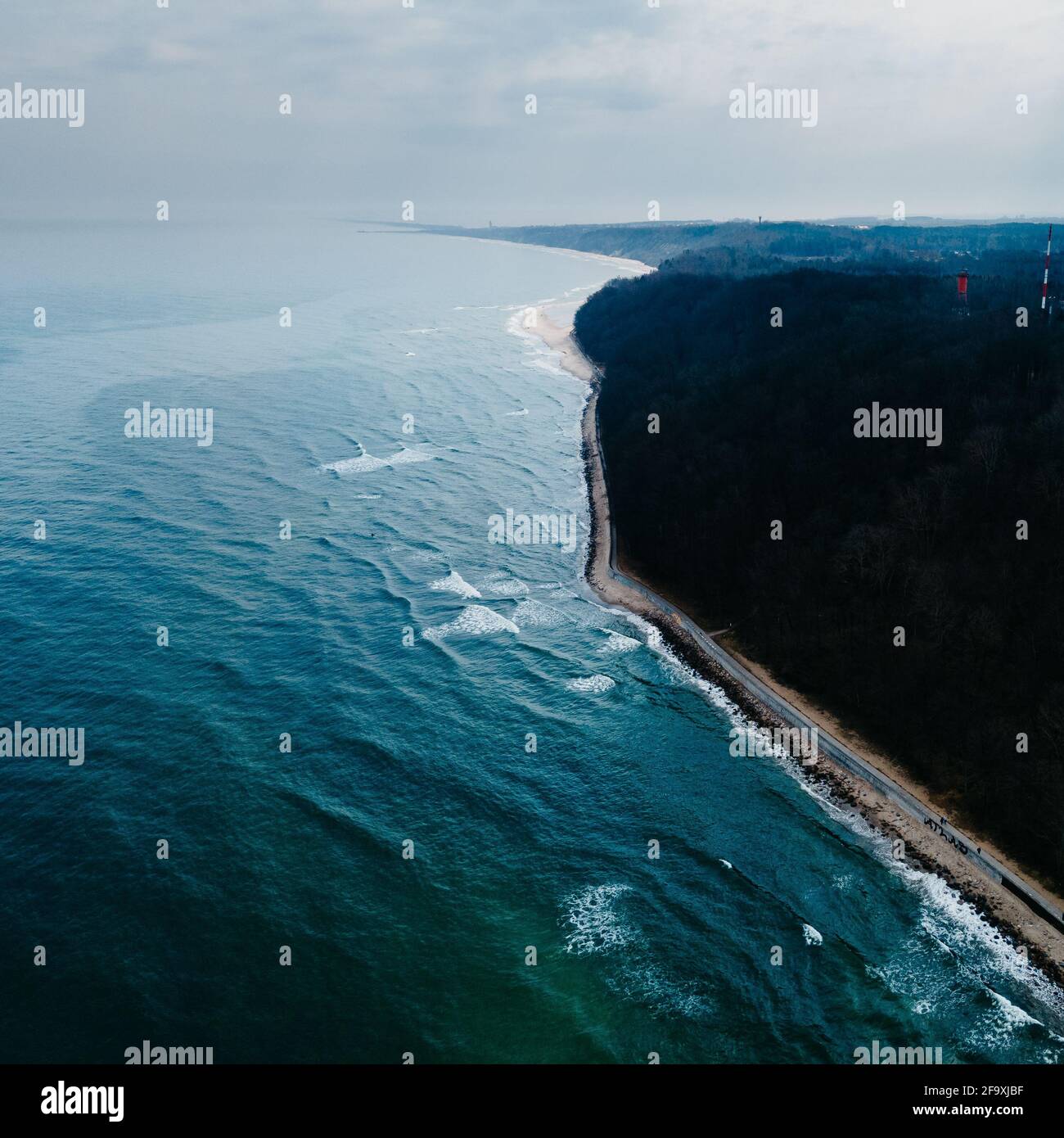 Spring Baltic Sea in Rozewie view from a drone Stock Photo - Alamy