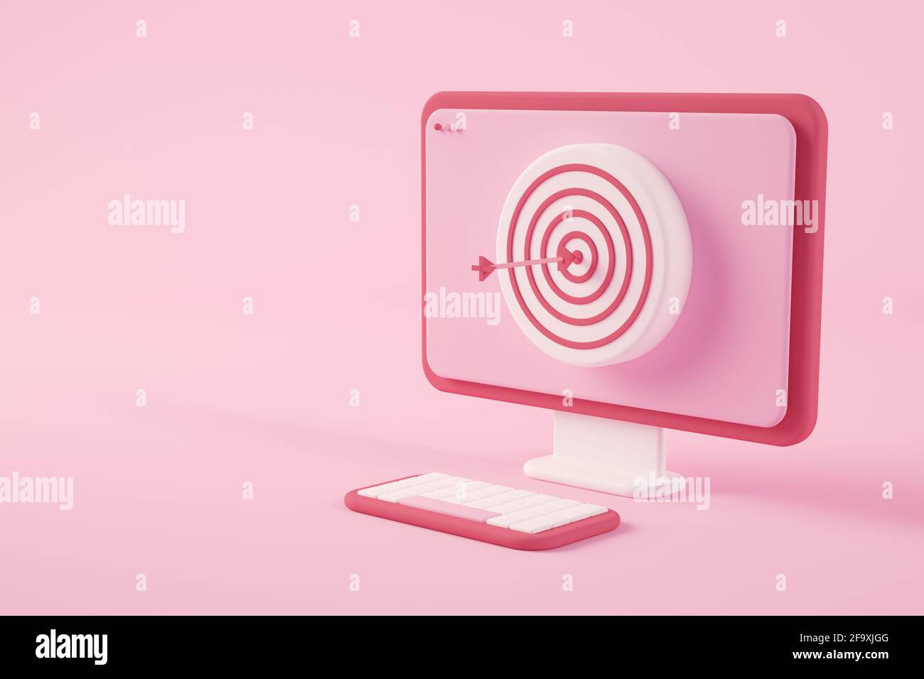 Minimal computer with bullseye 3d rendering concept Stock Photo - Alamy