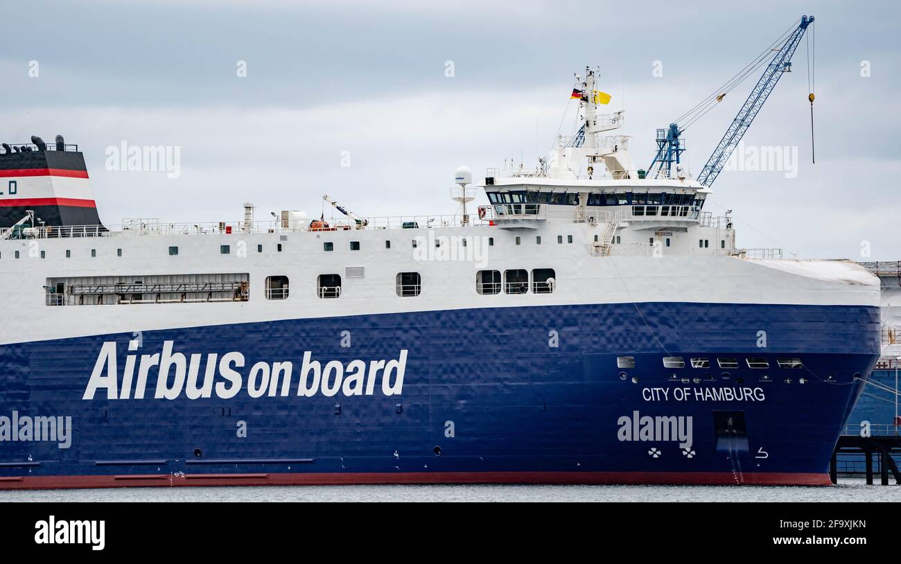 Kiel, Germany. 21st Apr, 2021. The "City of Hamburg" has moored at the ...