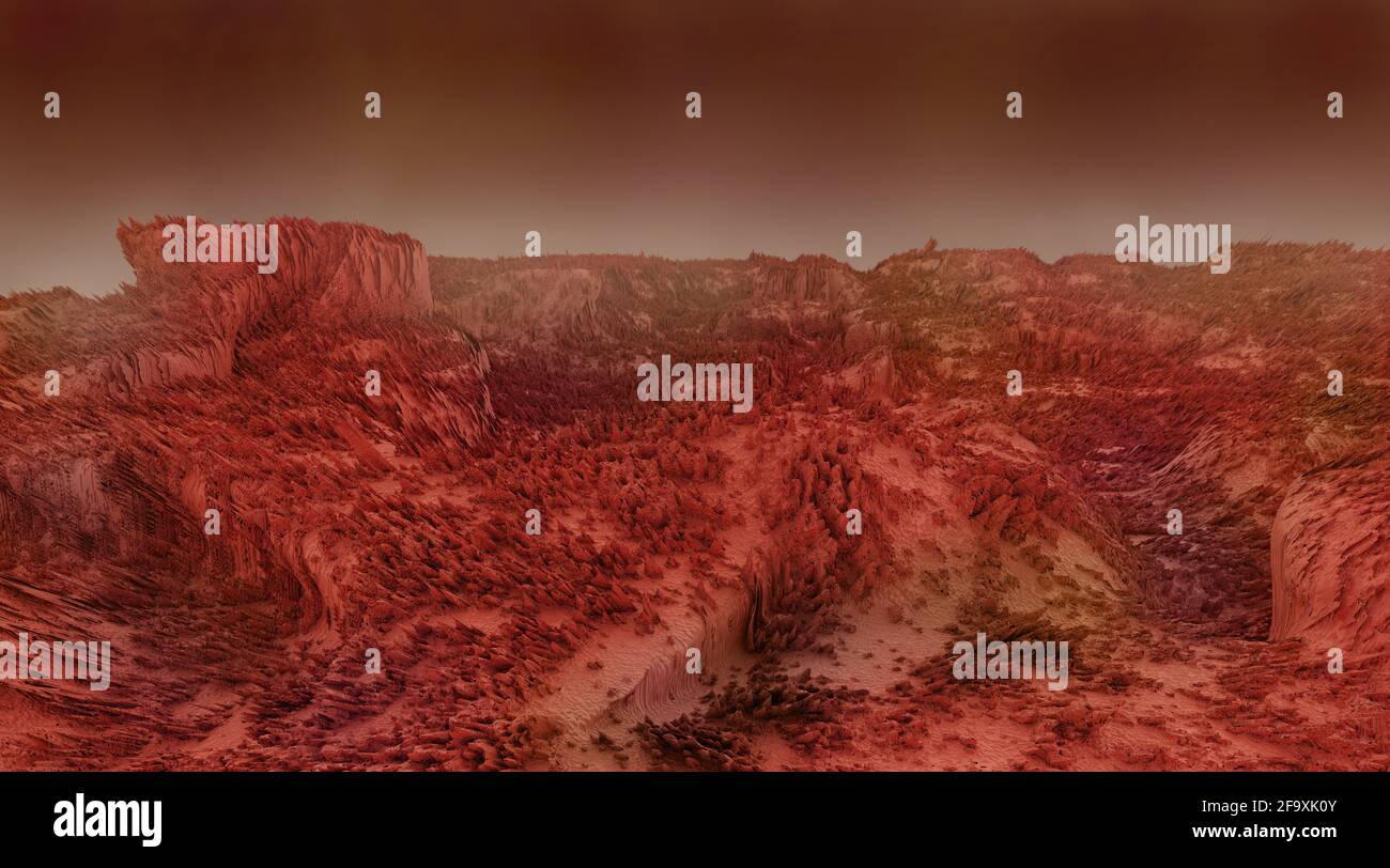 Mars landscape, science fiction illustration Stock Photo - Alamy