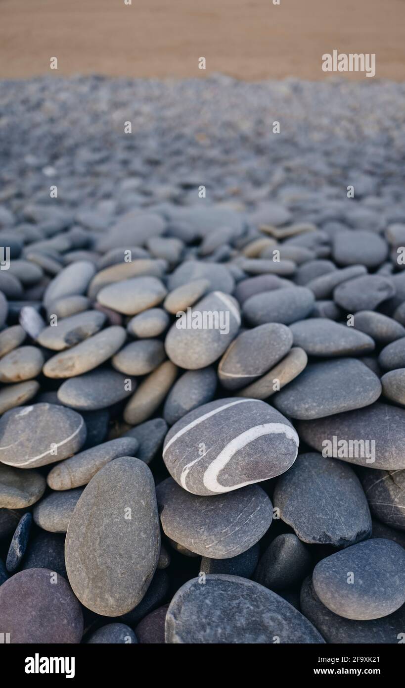 pebbles washed up on the beach near Westward Ho!, Devon, UK Stock Photo ...