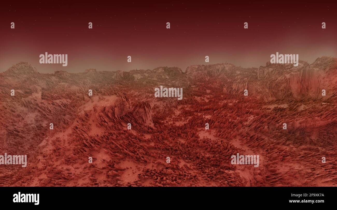 Mars landscape, science fiction illustration Stock Photo - Alamy