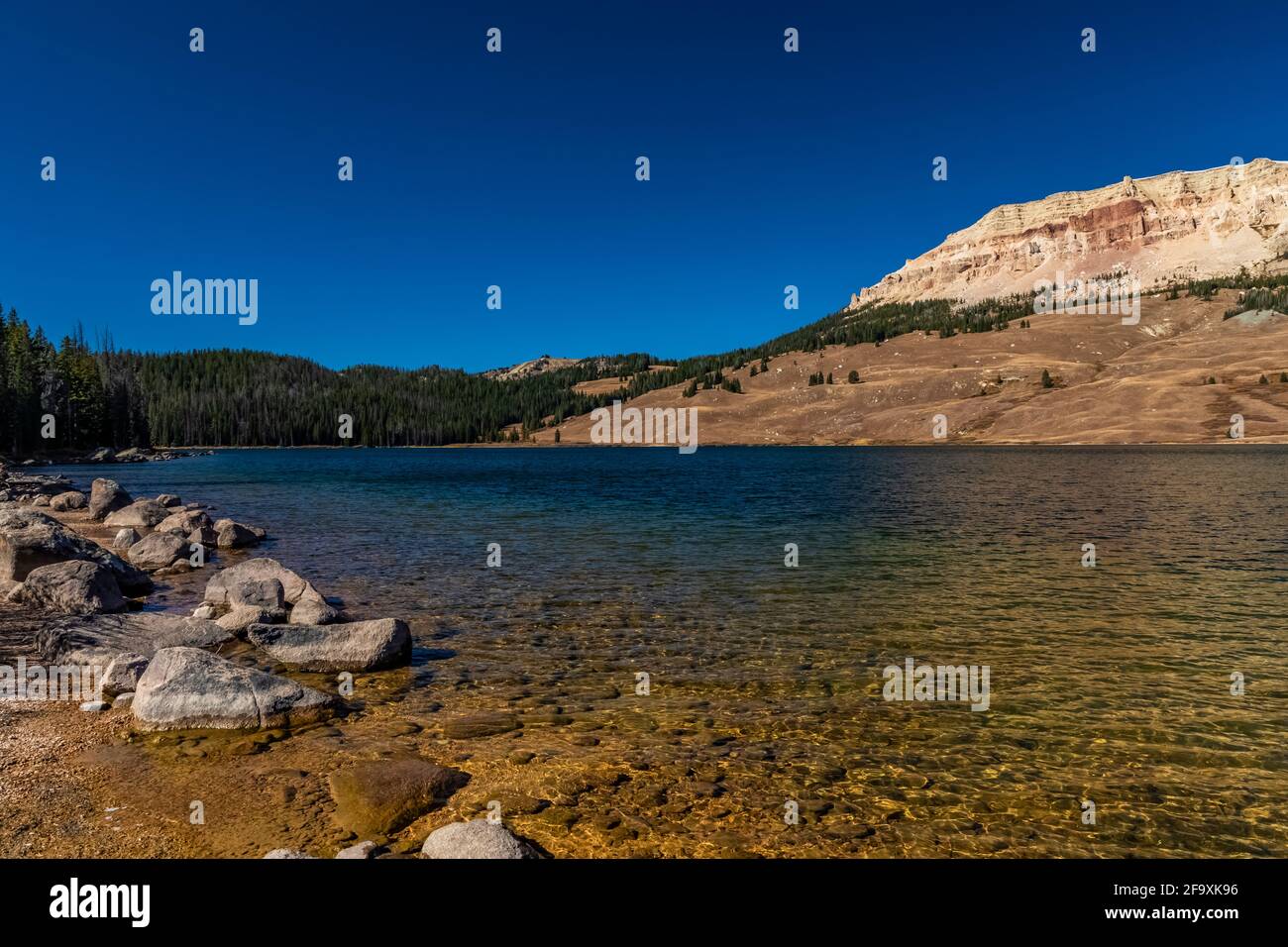 Beartooth Lake with Beartooth Butte across the lake, Shoshone National ...