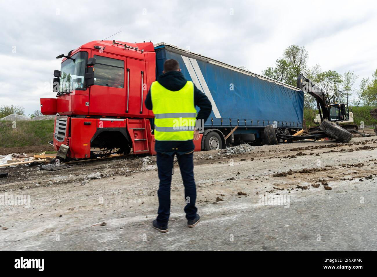 Driver crashed semi truck hi-res stock photography and images - Alamy