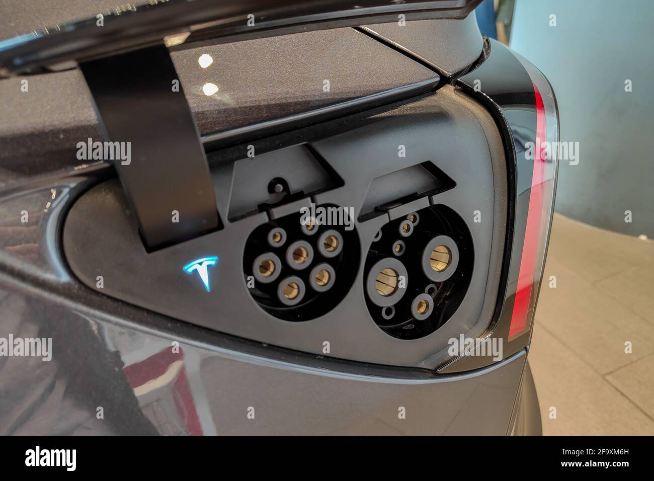 SHANGHAI, CHINA - APRIL 21, 2021 - A view of the Tesla Experience ...