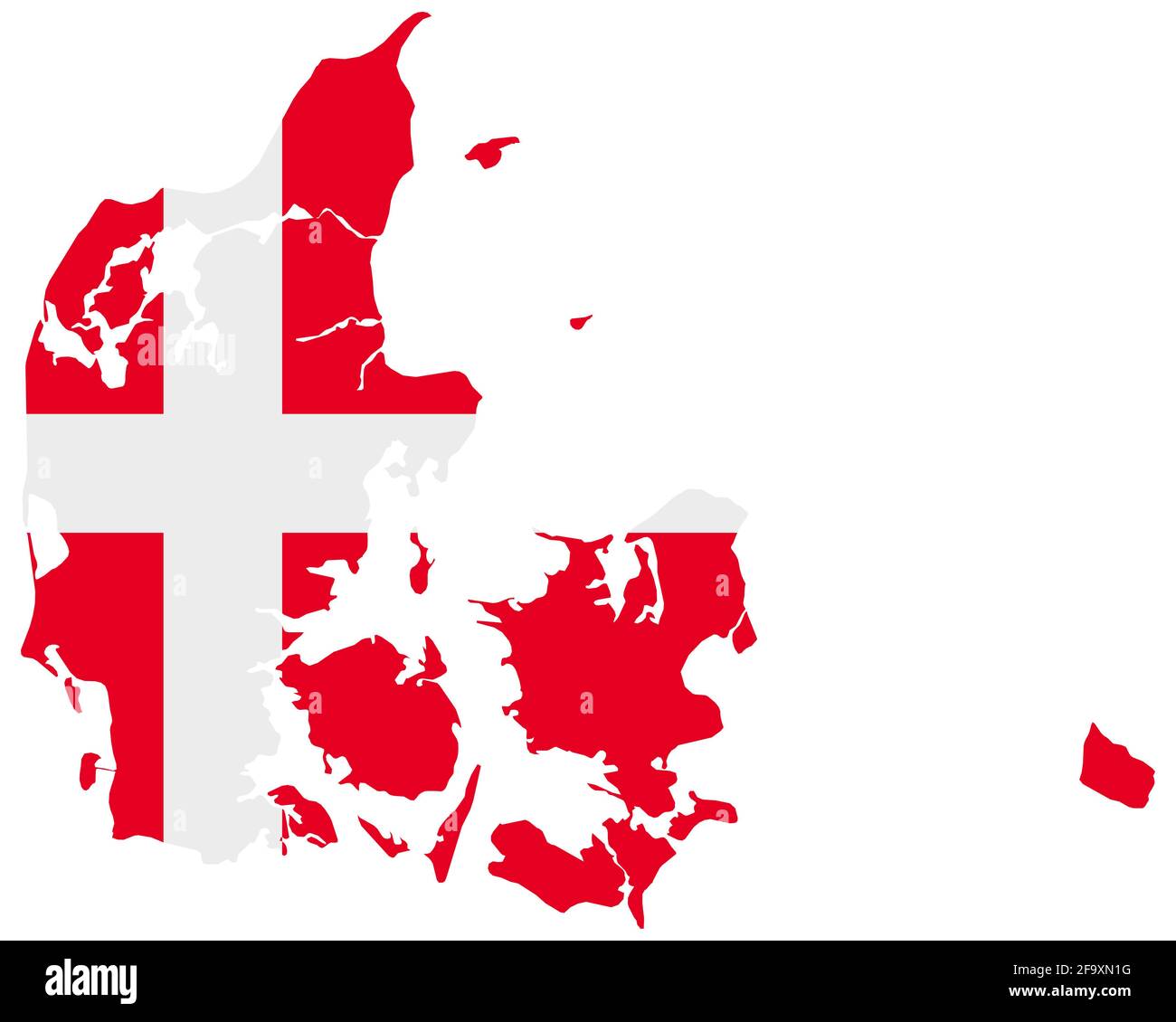 Flag in map of Denmark Stock Photo - Alamy