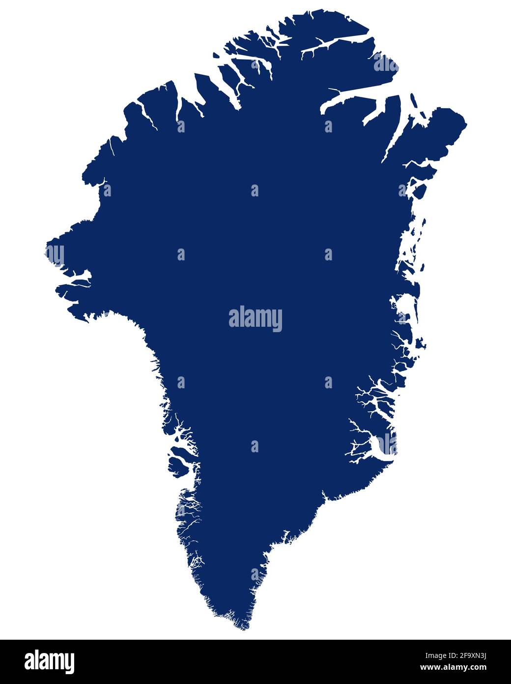 Map of Greenland in blue colour Stock Photo - Alamy