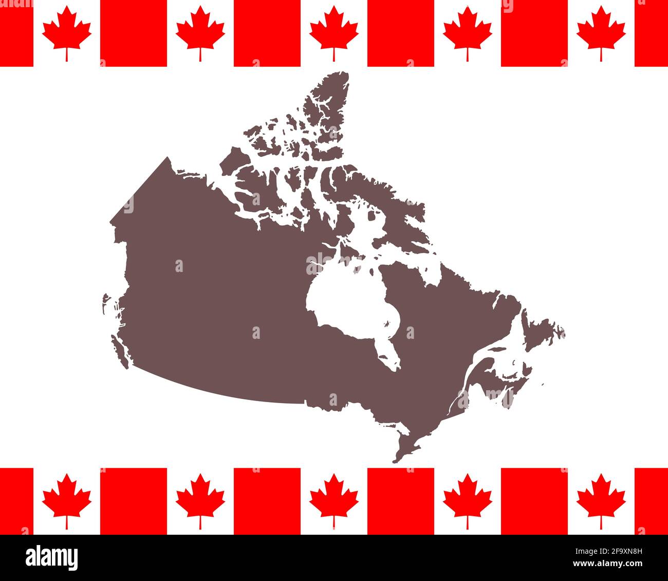 Map of Canada on background with flag Stock Photo - Alamy
