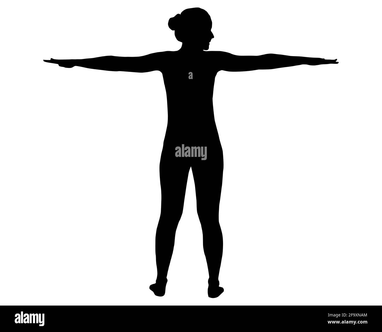 Back view of woman with outstretched arms Stock Photo - Alamy