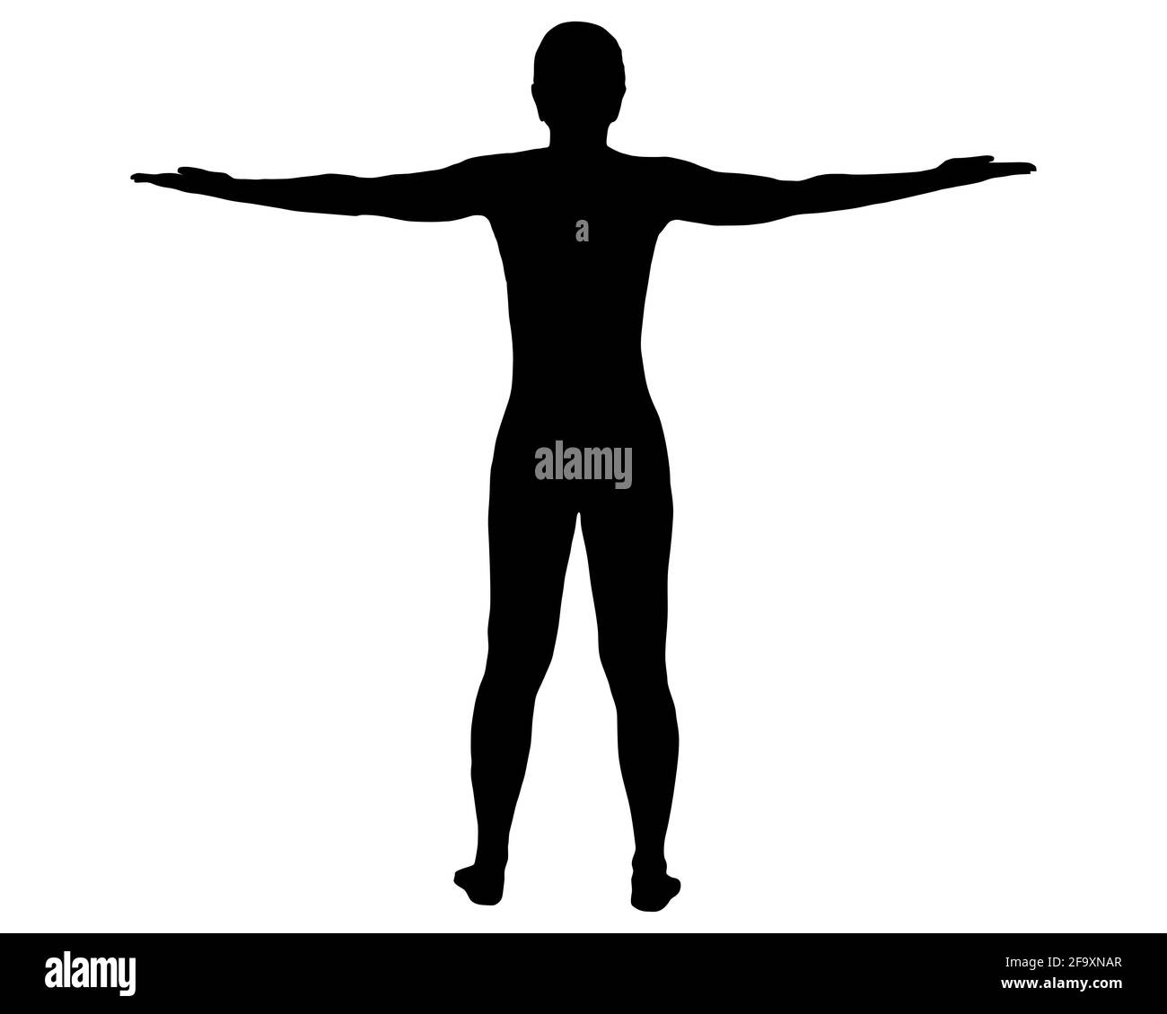 Back view of woman with outstretched arms Stock Photo - Alamy