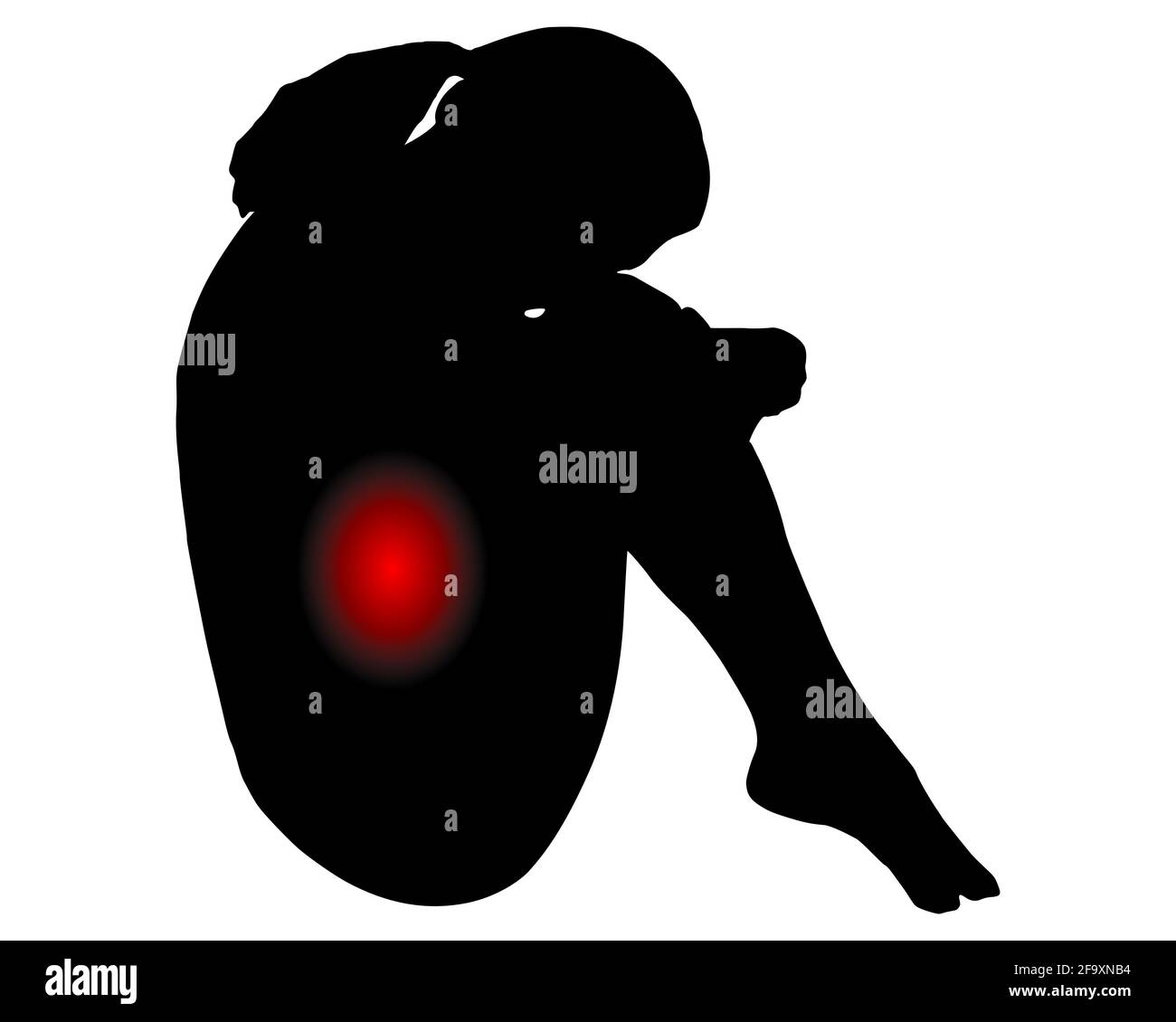 Woman crouching in pain hi-res stock photography and images - Alamy