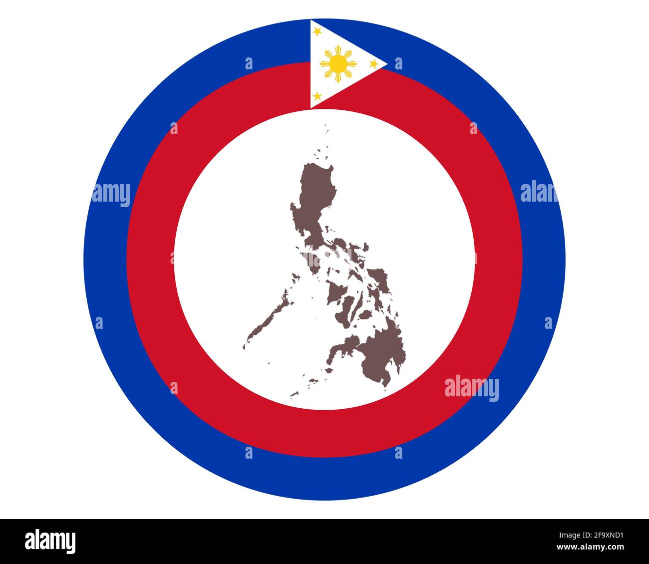 Map of the Philippines on background with flag Stock Photo - Alamy