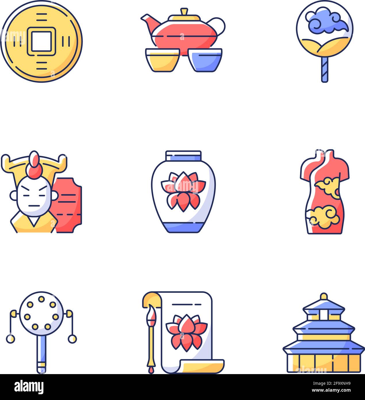 Chinese traditions RGB color icons set Stock Vector Image & Art - Alamy