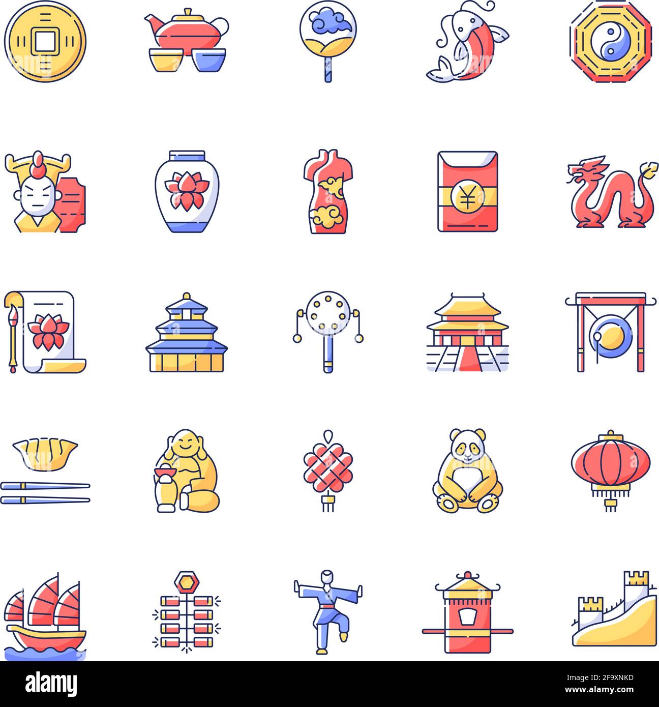 Great wall temple china Stock Vector Images - Alamy