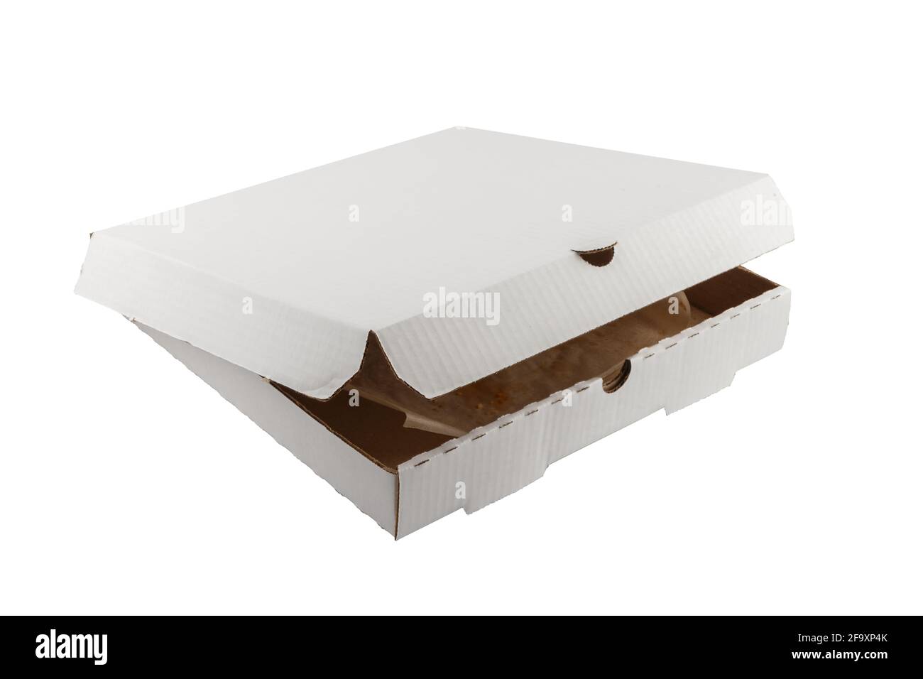 empty eaten closed pizza box isolated on white background Stock Photo ...