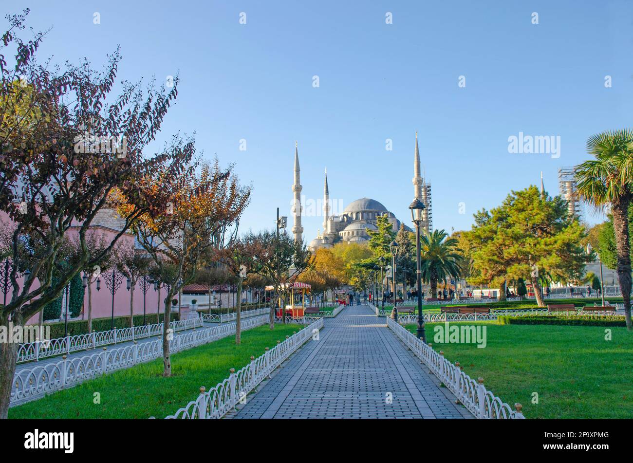 Beautiful Blue Mosque in Istanbul attraction against blue sky Stock ...
