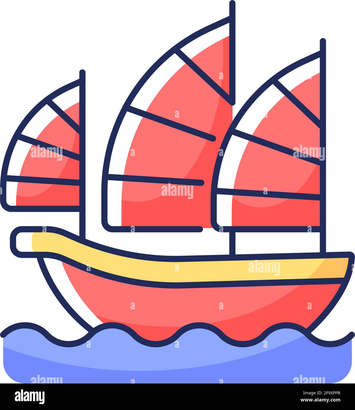 Junk ship RGB color icon Stock Vector Image & Art - Alamy