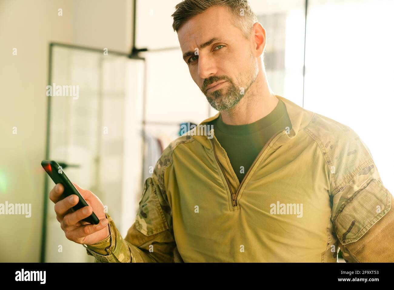 Serious masculine military man hi-res stock photography and images - Alamy