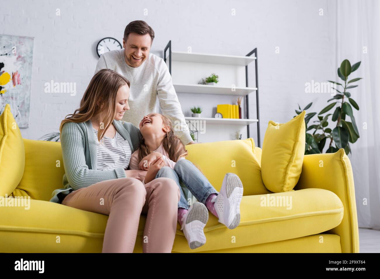 Father mother daughter spend time hi-res stock photography and images ...