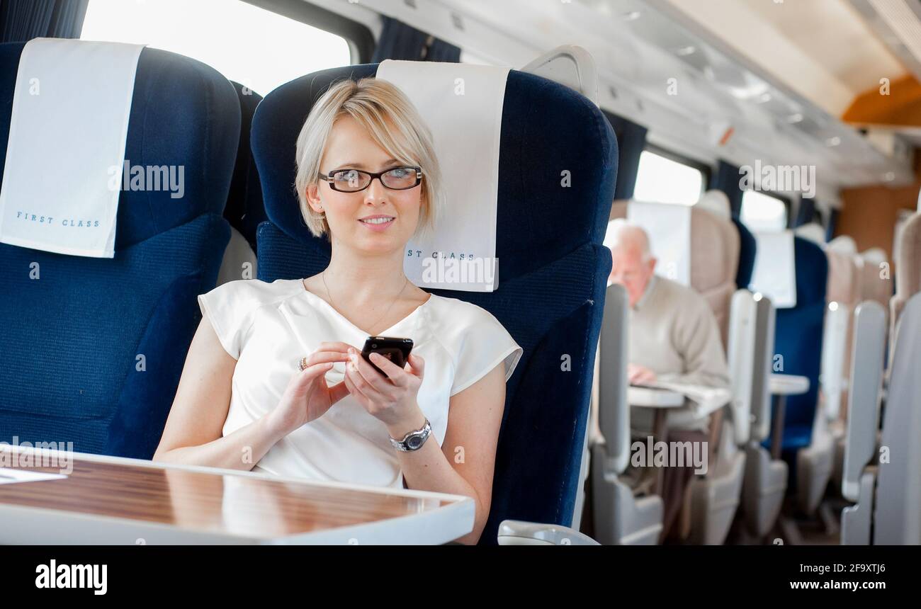 Lady On A Train High Resolution Stock Photography and Images - Alamy