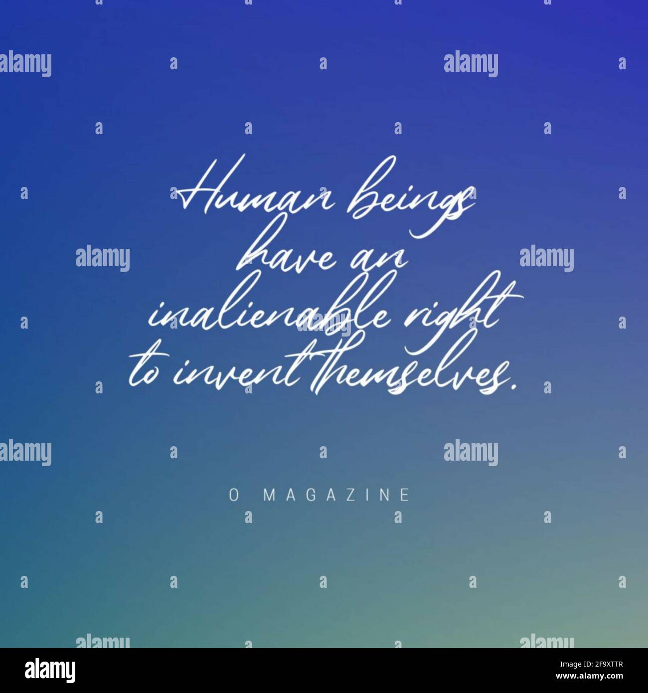 Witty qoute about humans right to invent themselves Stock Photo - Alamy