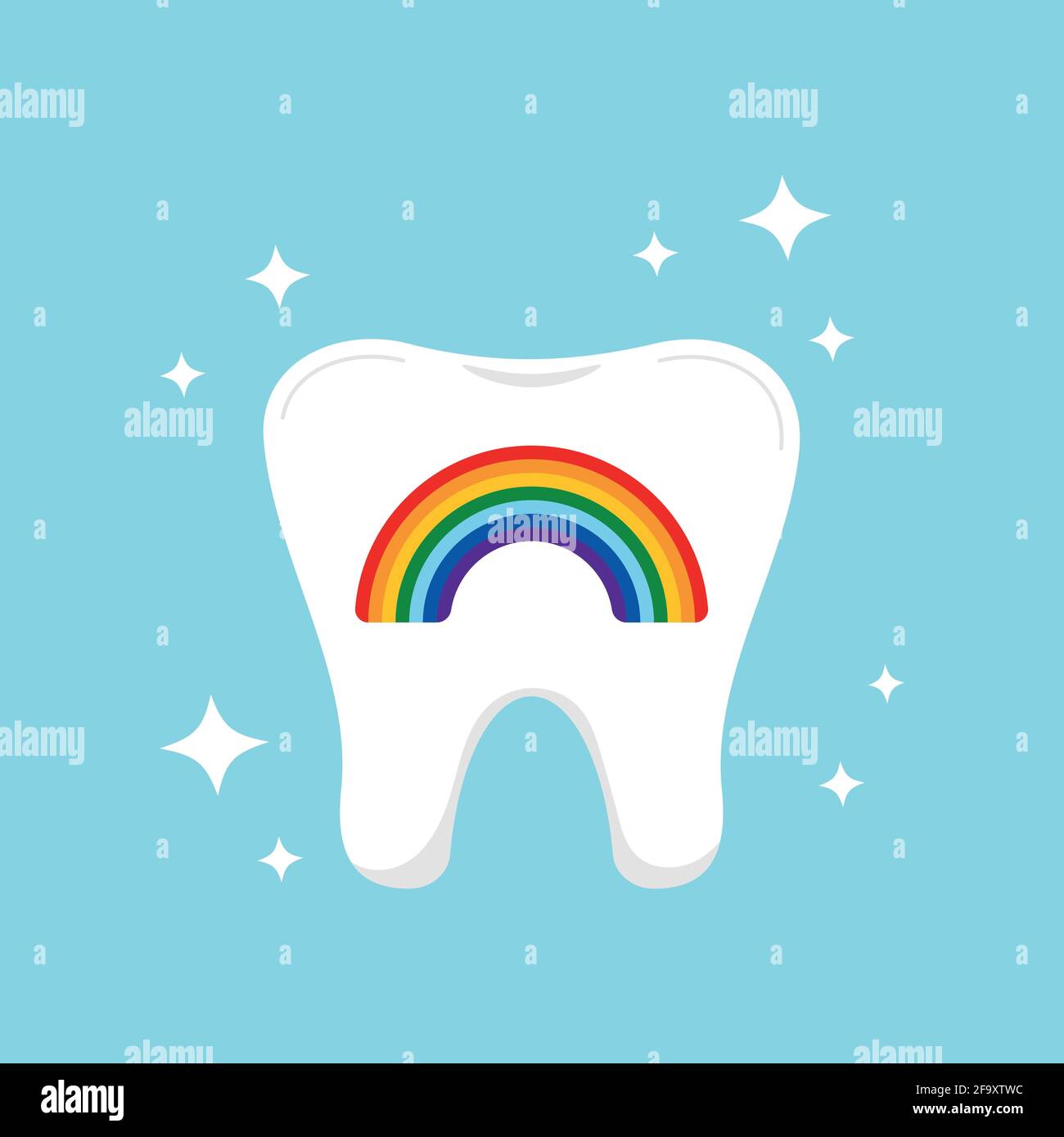 Tooth with rainbow dental icon siolated on background Stock Vector ...