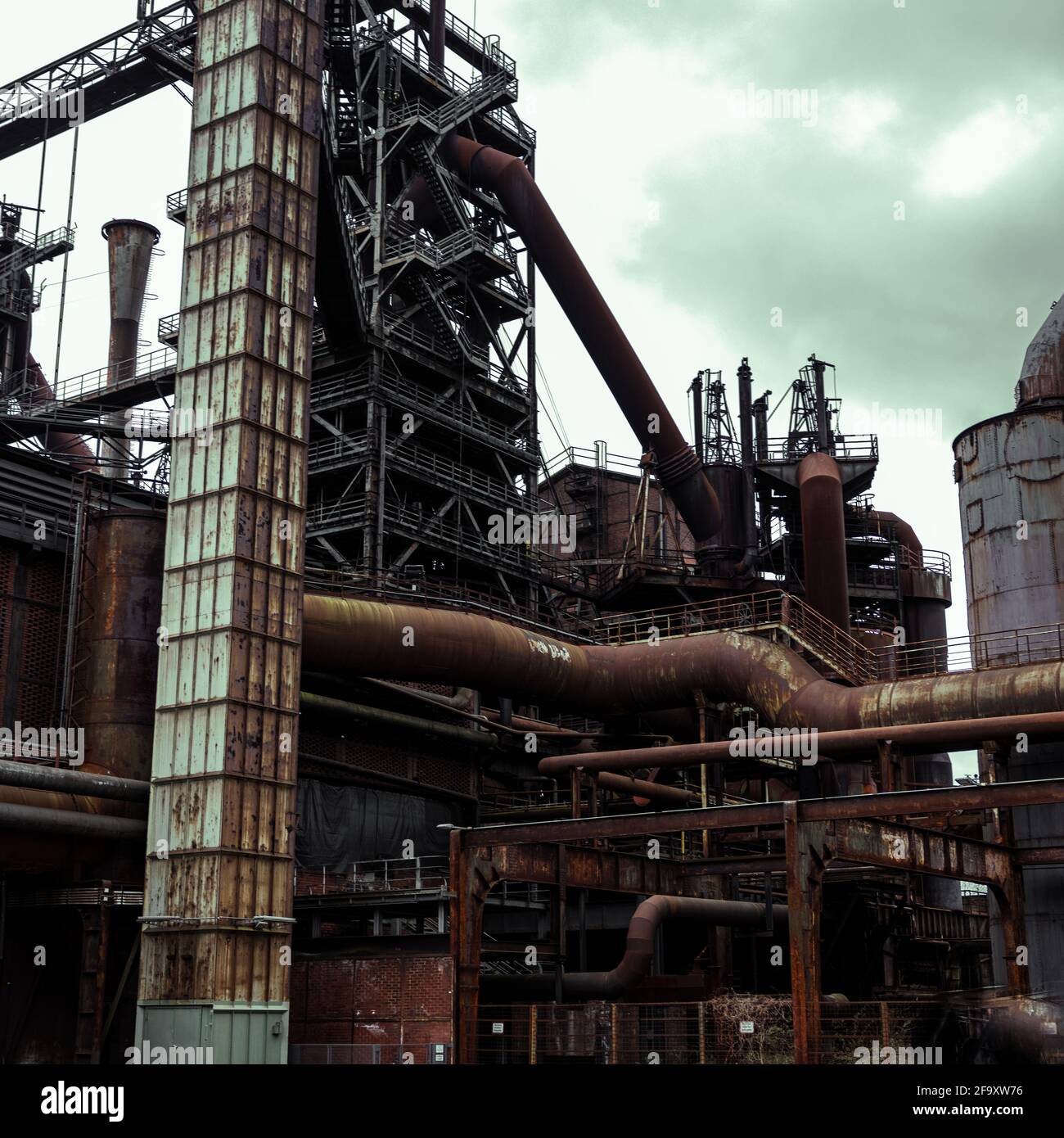 Old factory with old industrial buildings in North Duisburg, Germany ...