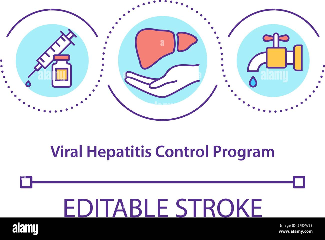 Viral hepatitis control program concept icon Stock Vector Image & Art ...
