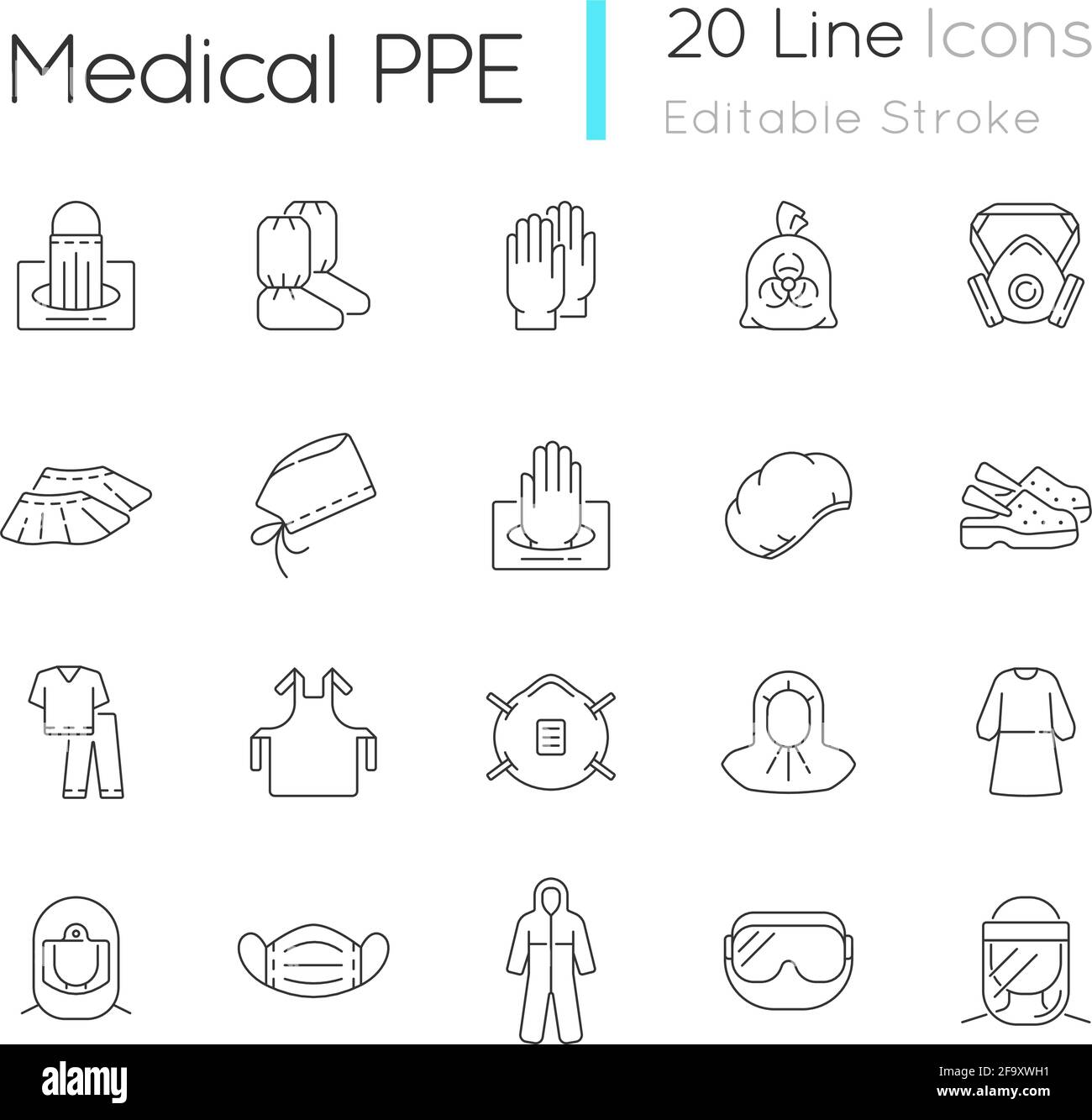 Medical PPE linear icons set Stock Vector Image & Art - Alamy