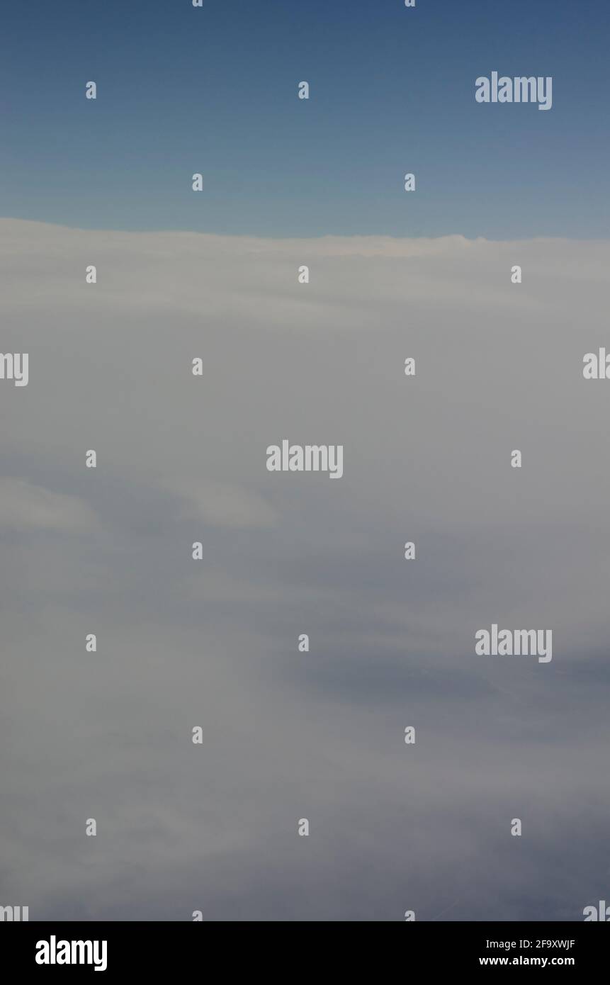 sky and clouds seen from an airplane, background and natural textures ...