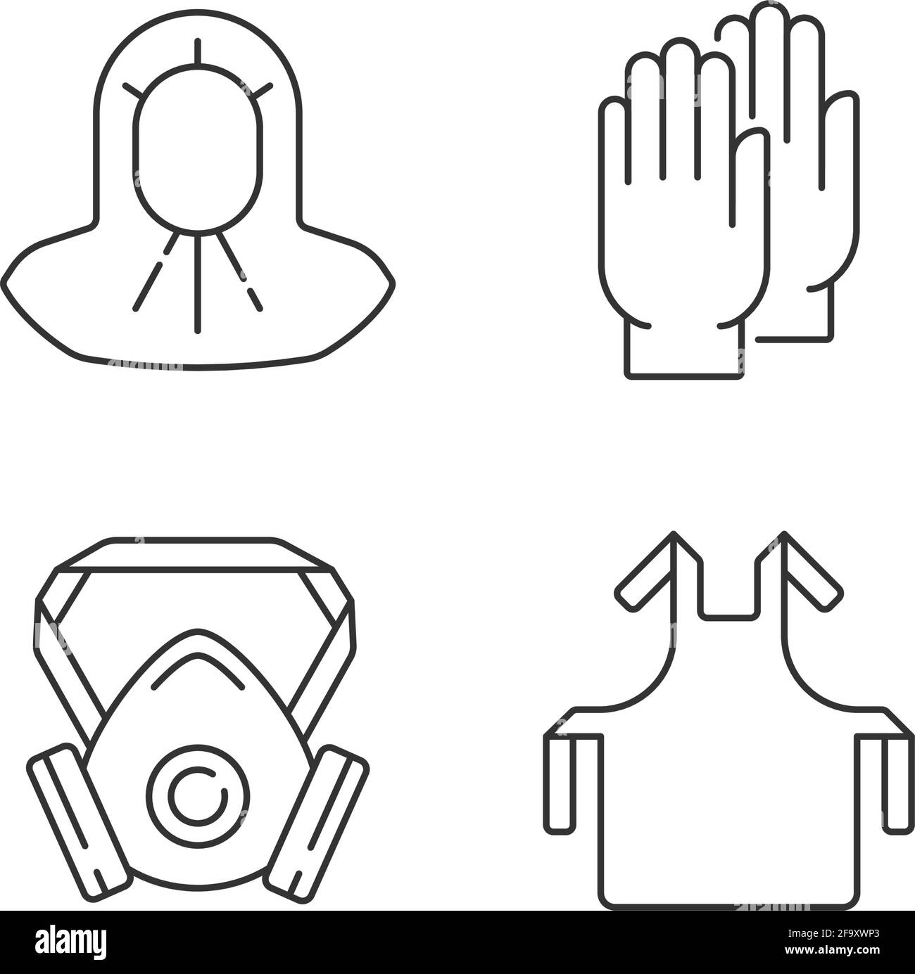 Personal protective equipment sign Black and White Stock Photos ...