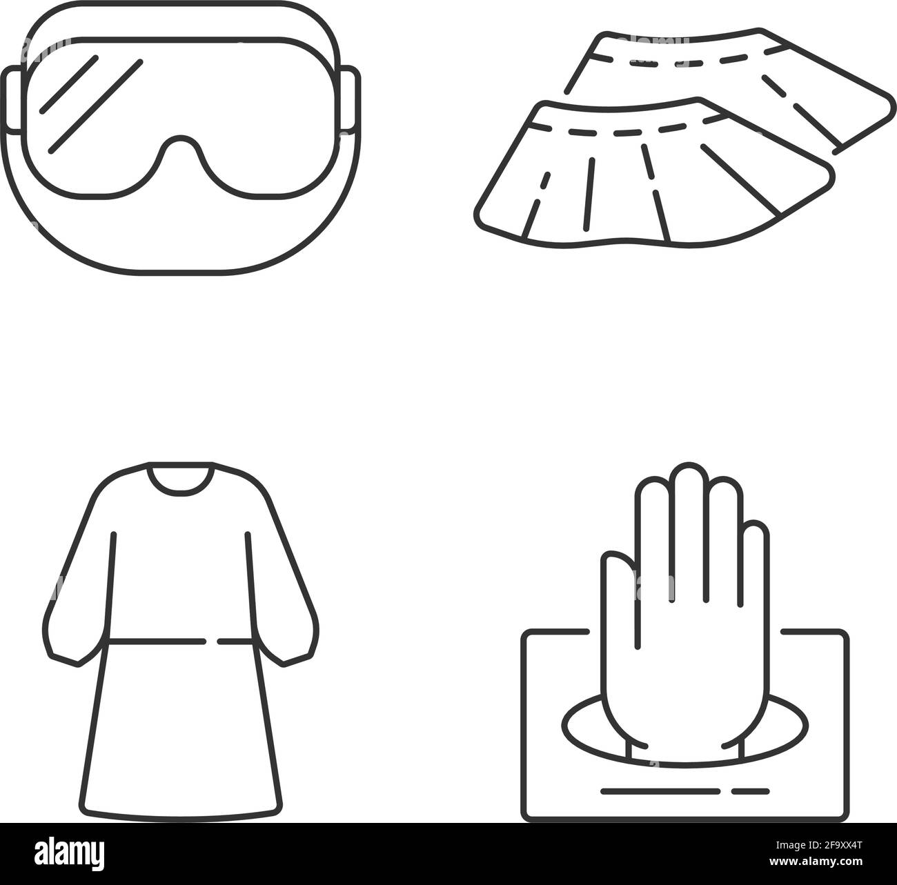 Disposable medical wear linear icons set Stock Vector Image & Art - Alamy