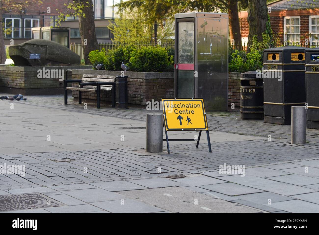 St Albans. England. April 21 2021 - Street signs directing people to ...