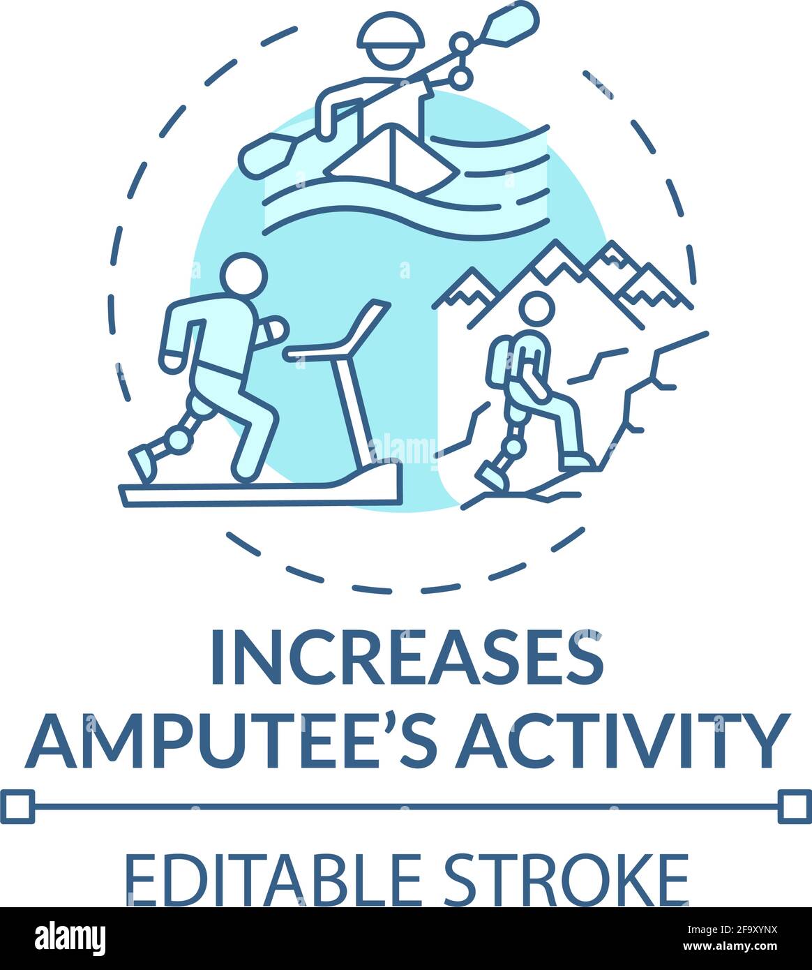Increasing amputee activity concept icon Stock Vector Image & Art - Alamy
