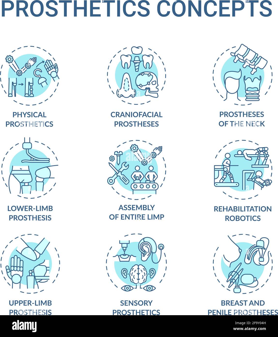 Prosthetics concept icons set Stock Vector Image & Art - Alamy
