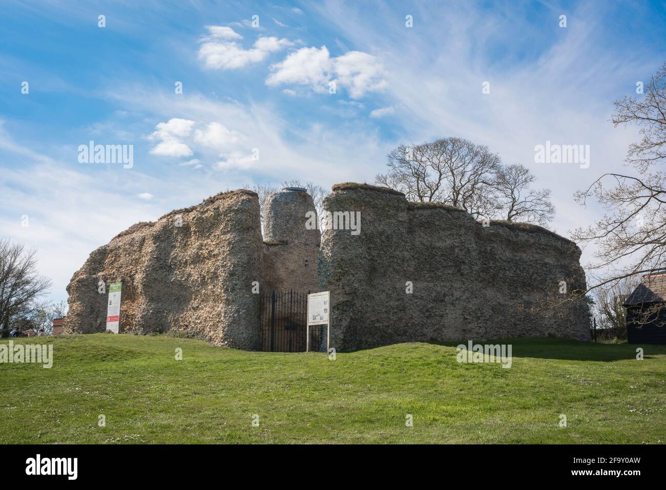 Walden Castle UK, view of the ruins of Walden Castle, an old Norman ...