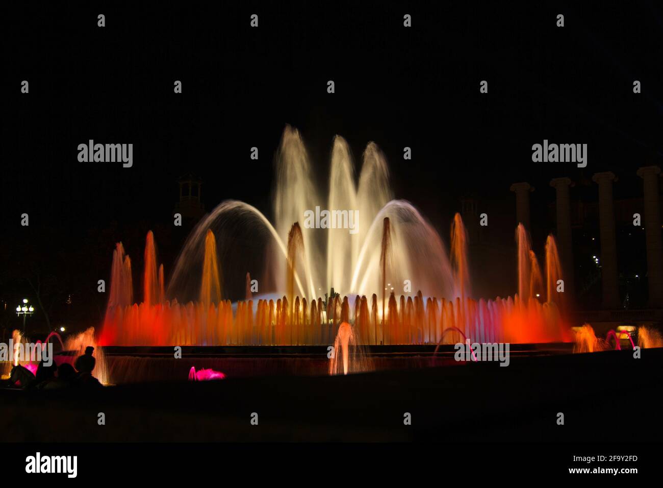 Evening view of the Magic Fountain in Barcelona, Spain Stock Photo - Alamy