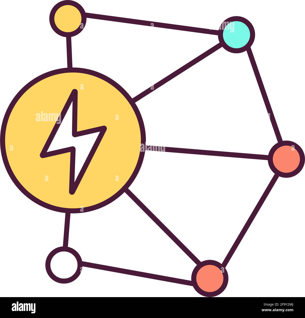 Power transmission network RGB color icon Stock Vector Image & Art - Alamy