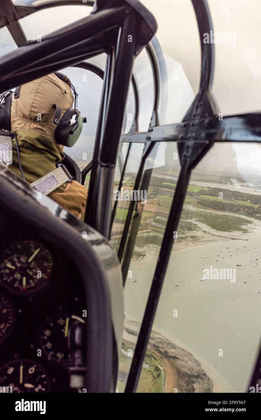 The single-engined Harvard trainer WWII aircraft, this example being ...