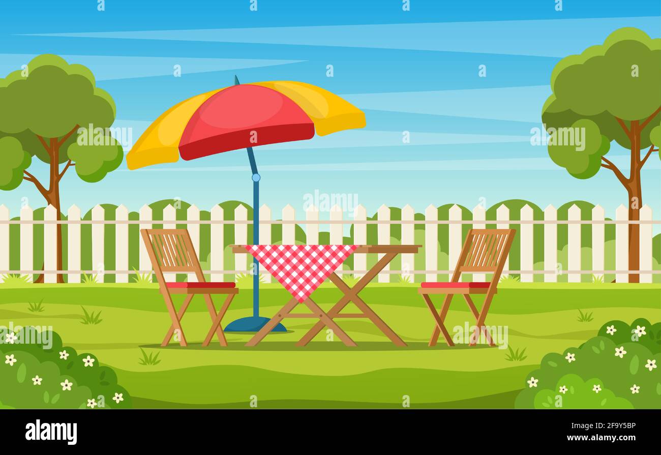 House backyard with green grass lawn Stock Vector Image & Art - Alamy