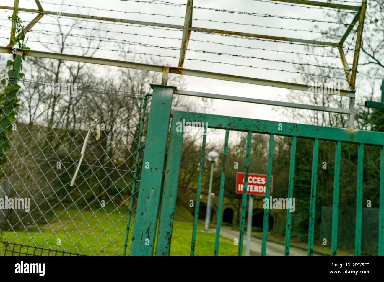 Metallic fence, Bron, France Stock Photo - Alamy