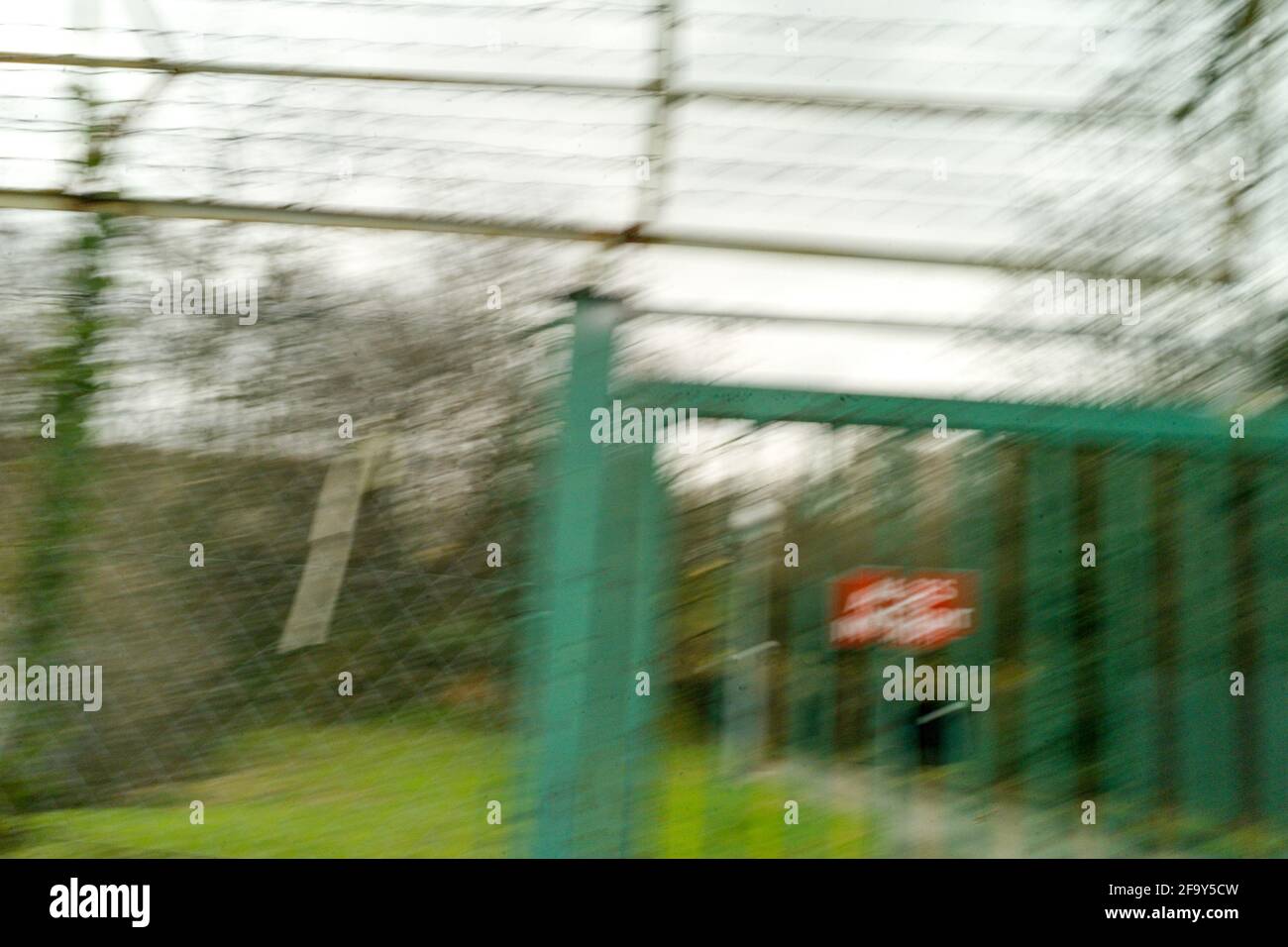 Metallic fence, Bron, France Stock Photo - Alamy