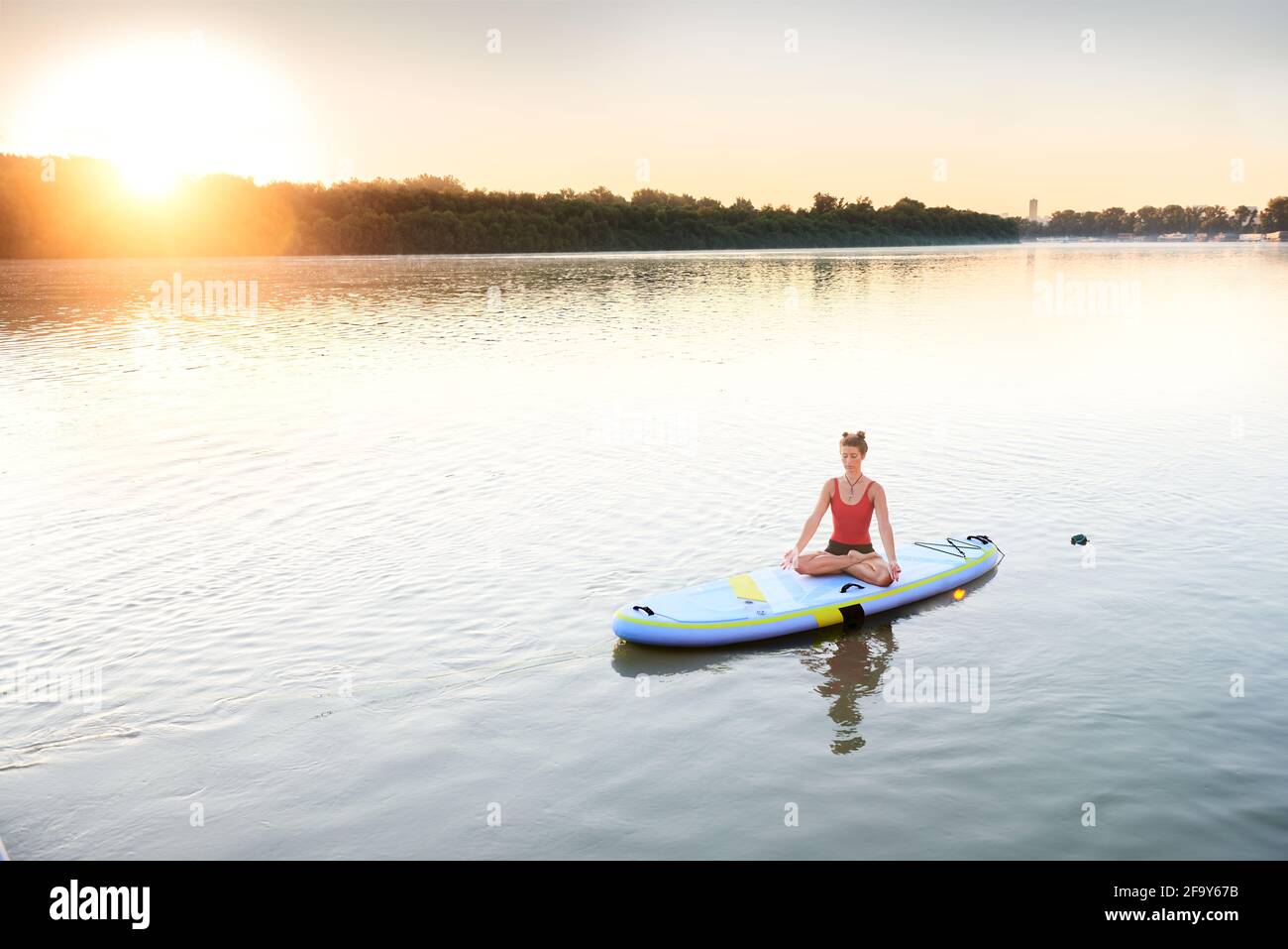 Serene river paddle boarding hi-res stock photography and images - Alamy