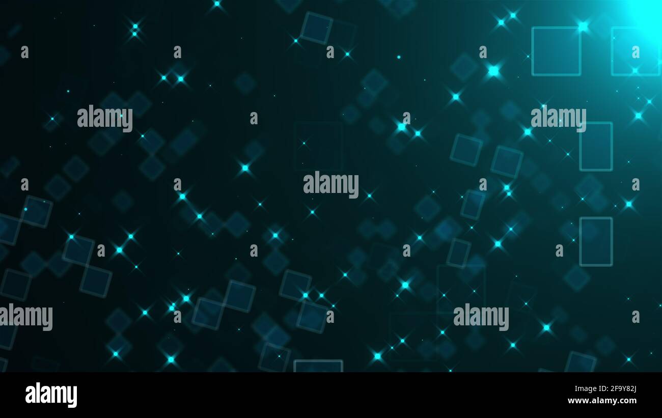 Space with many abstract squares and stars . Computer generated 3d ...