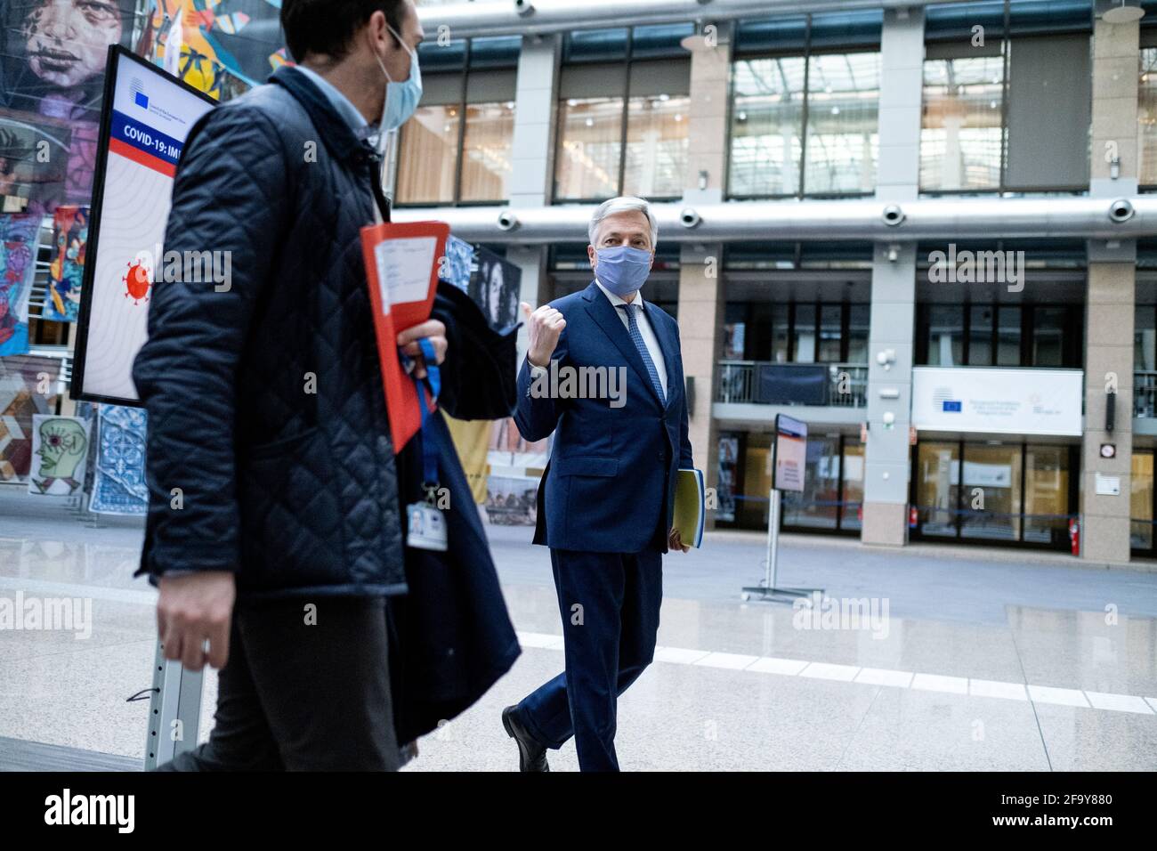 Press conference after EU ministers of European Affairs hold an ...