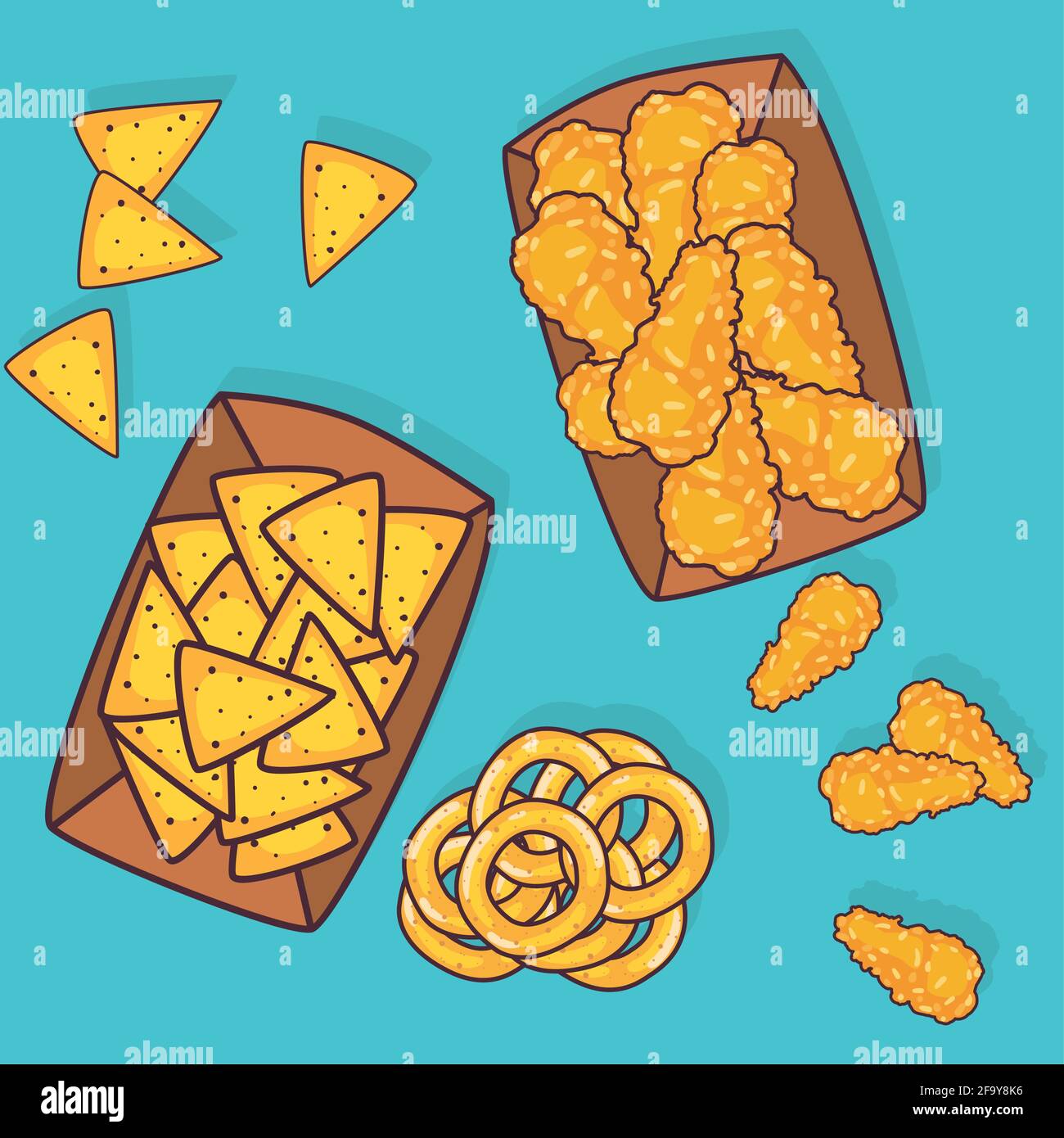 Fast food nachos and french fries Stock Vector Image & Art - Alamy