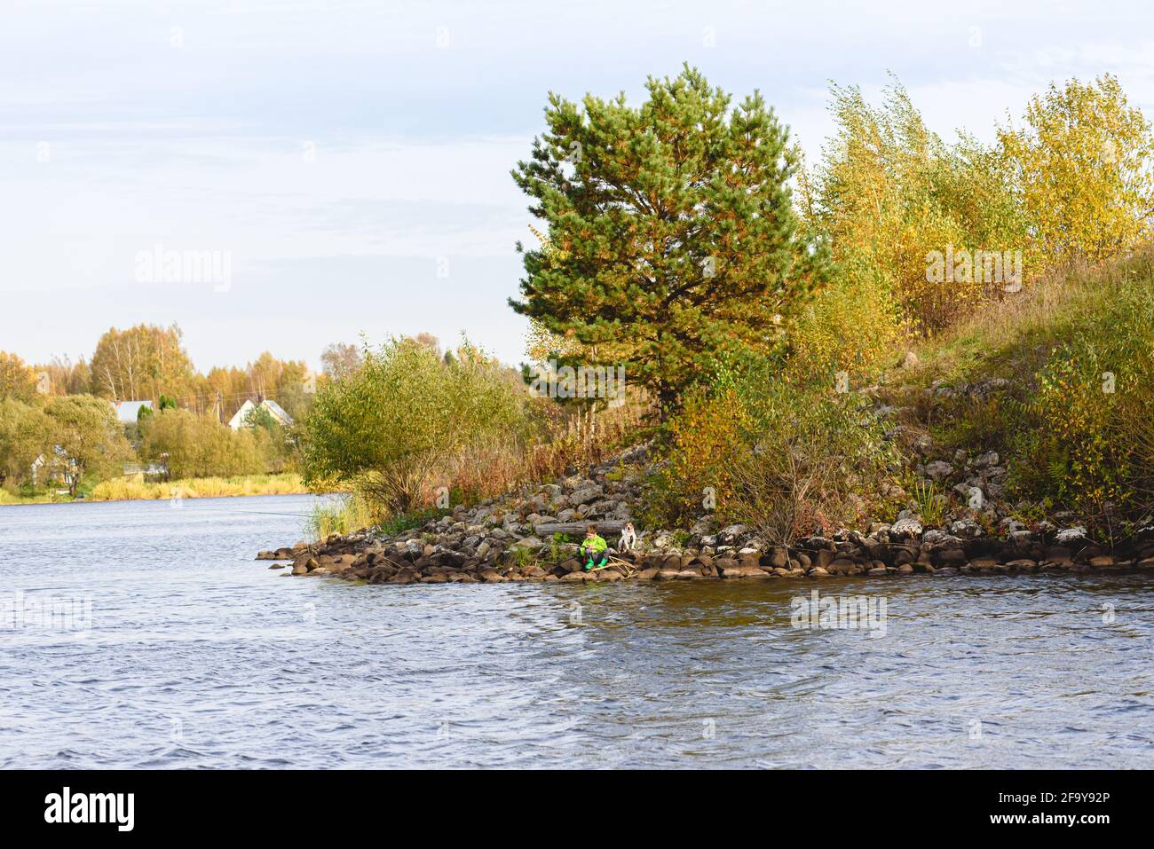 Kid fishing in river hi-res stock photography and images - Alamy