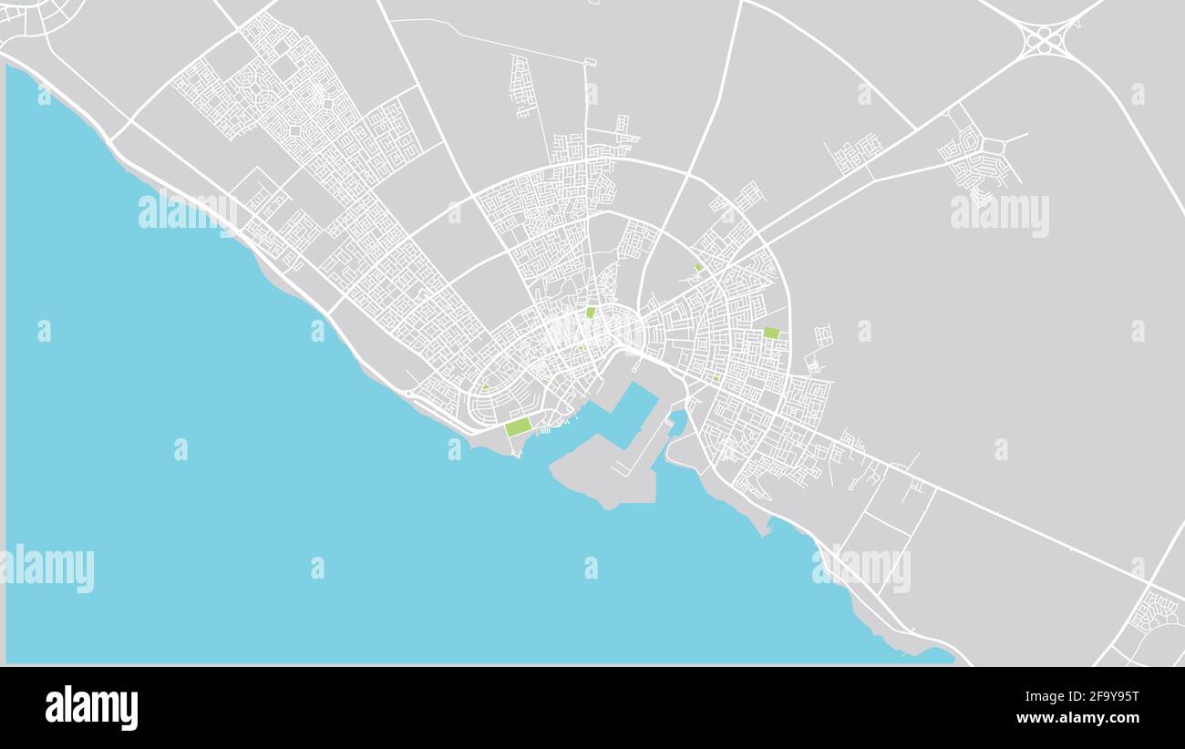 Urban vector city map of Yanbu, Saudi Arabia, Middle East Stock Vector ...