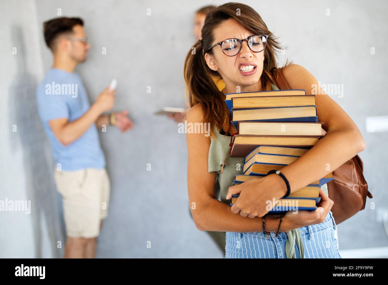 Stressed teenager studying hi-res stock photography and images - Alamy