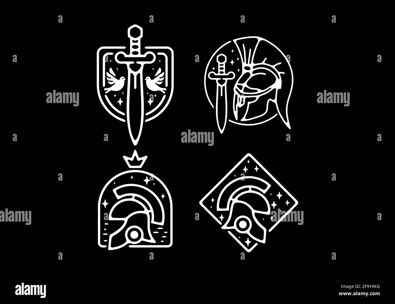 Warrior badge logo collection set Stock Vector Image & Art - Alamy